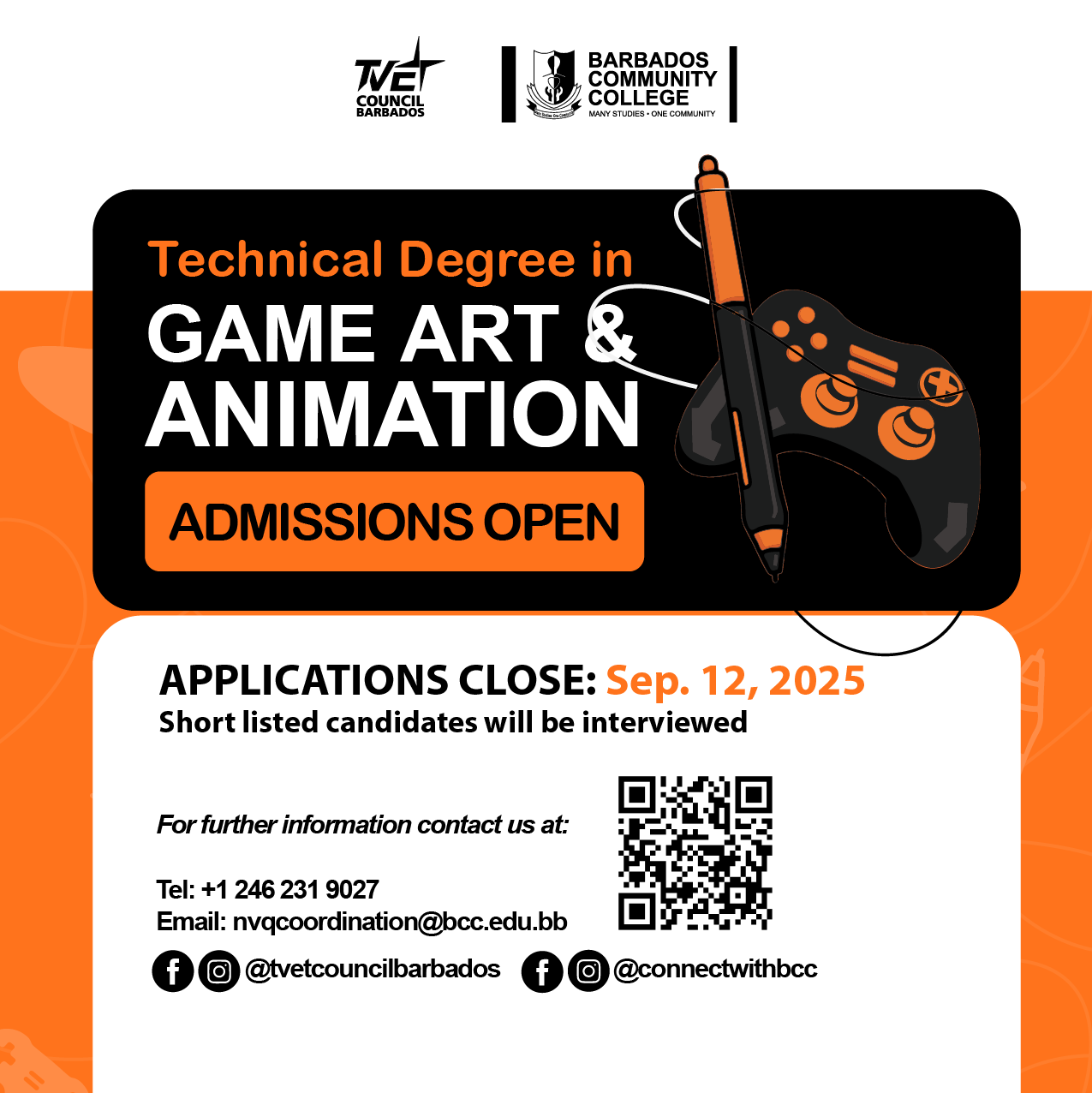 Applications are open for the Game Art and Animation Programme / Calendar / BCC Today / Barbados ...